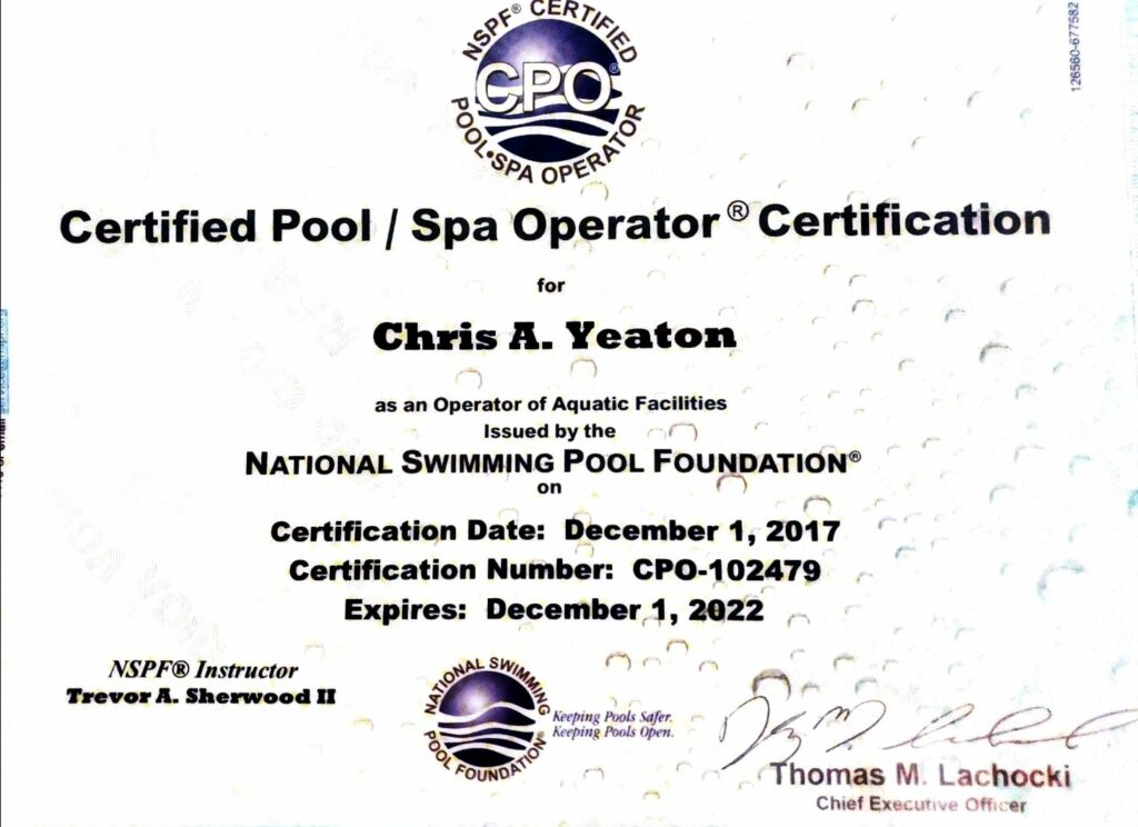 Certifications - Poolbrite